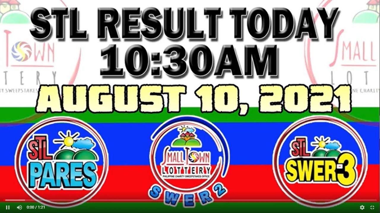10:30AM STL RESULT TODAY AUGUST 10, 2021 STL PARES | STL SWER2 | STL ...