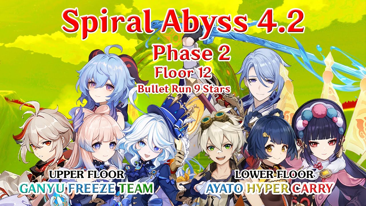 Spiral Abyss 4.2 Phase 2 - Floor 12 - Bullet Run 9 Stars - Ganyu Freeze ...