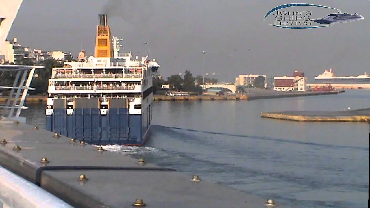 BLUE STAR DELOS: Departing from Piraeus. [John's Ships Photos] - YouTube