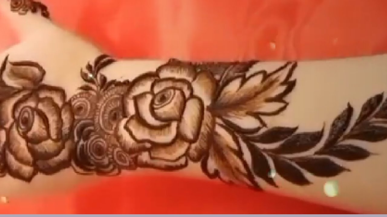 New Gulab ka phool mehndi design | Rose mehndi design back side ...