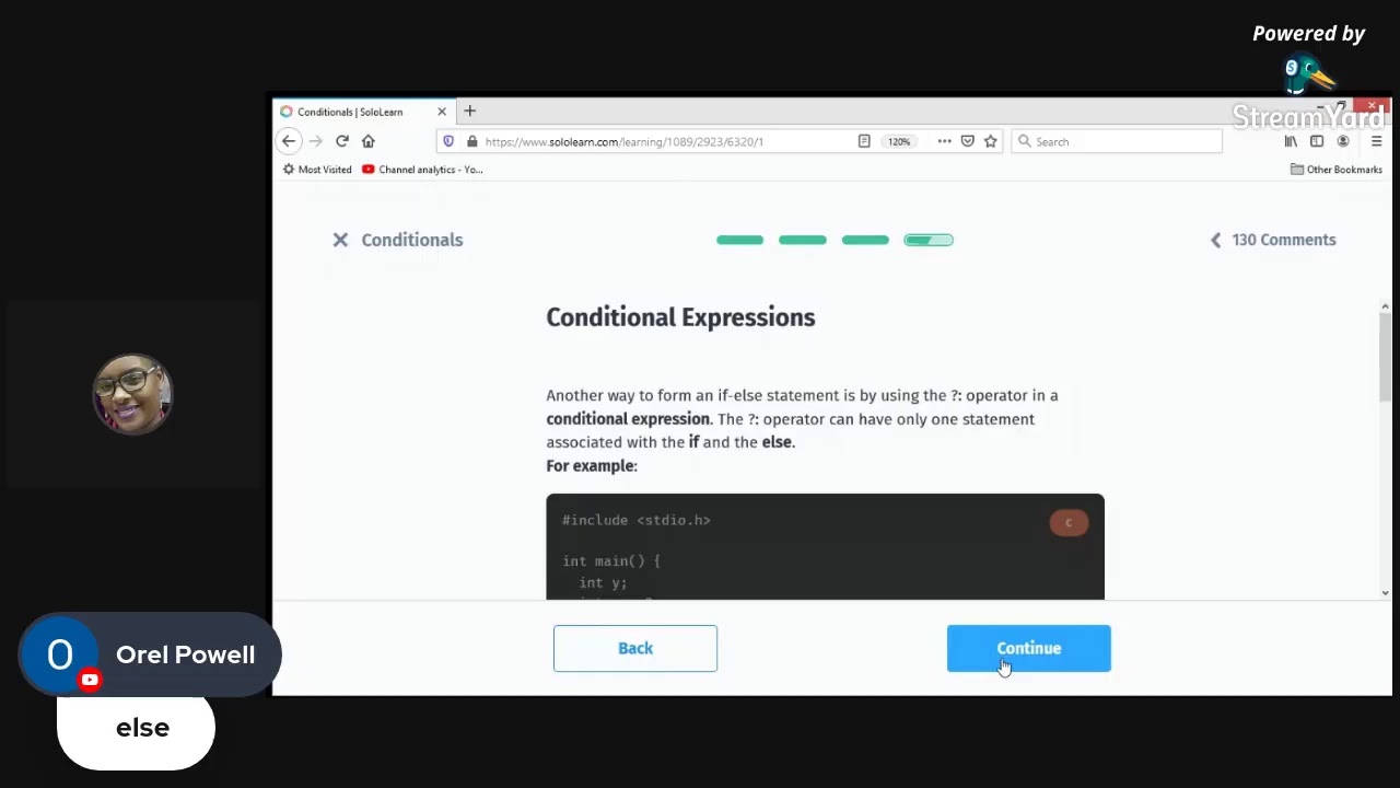 Learning C Via Sololearnconditionals And Loops Youtube 8696