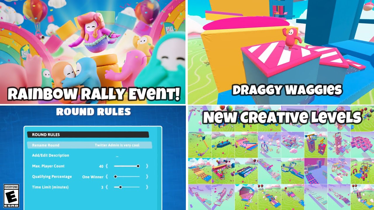 *NEW* Fall Guys SS4 New Rainbow Rally Event, New Creative Levels!, New Stuff Adding Creative ...