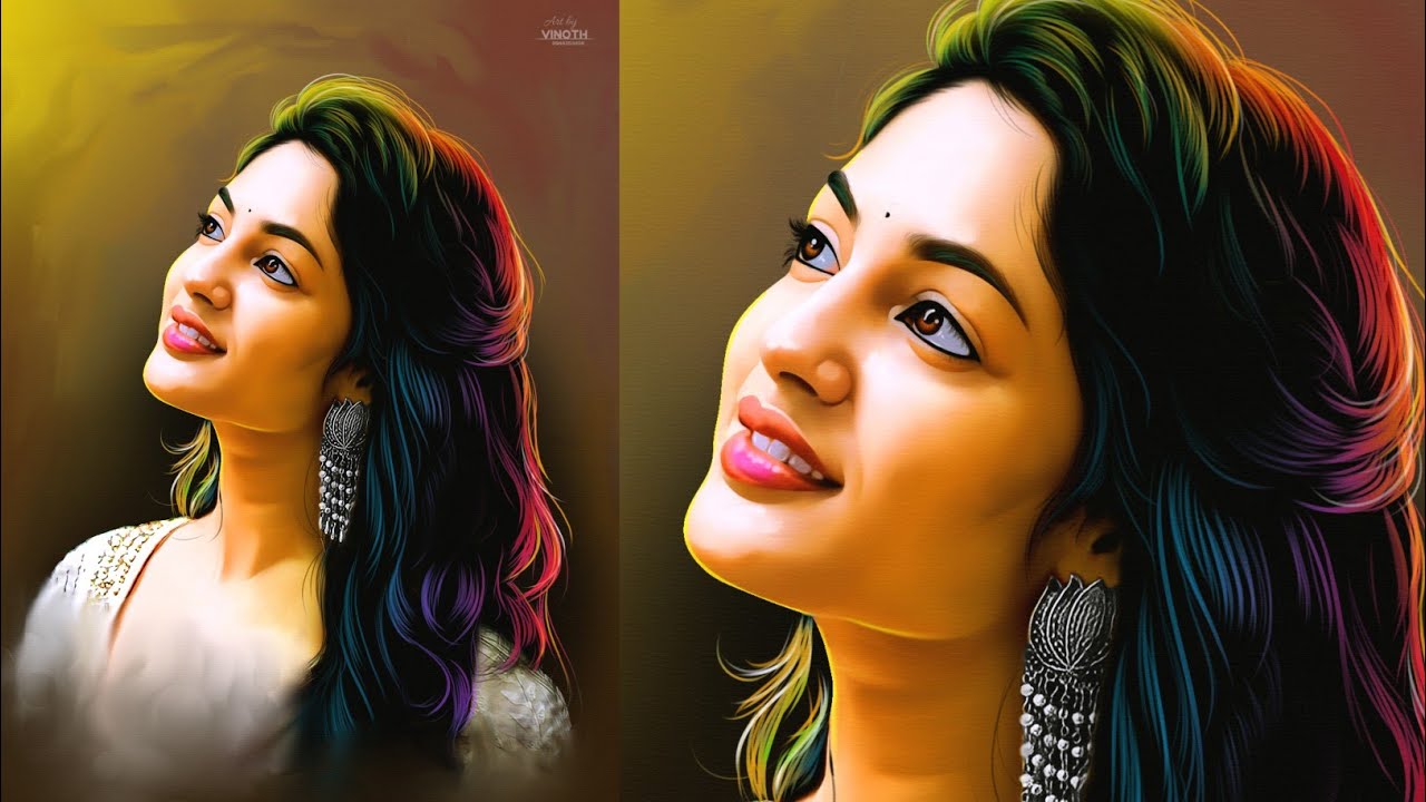 lovetoday movie heroine uvana digital oil painting work ...