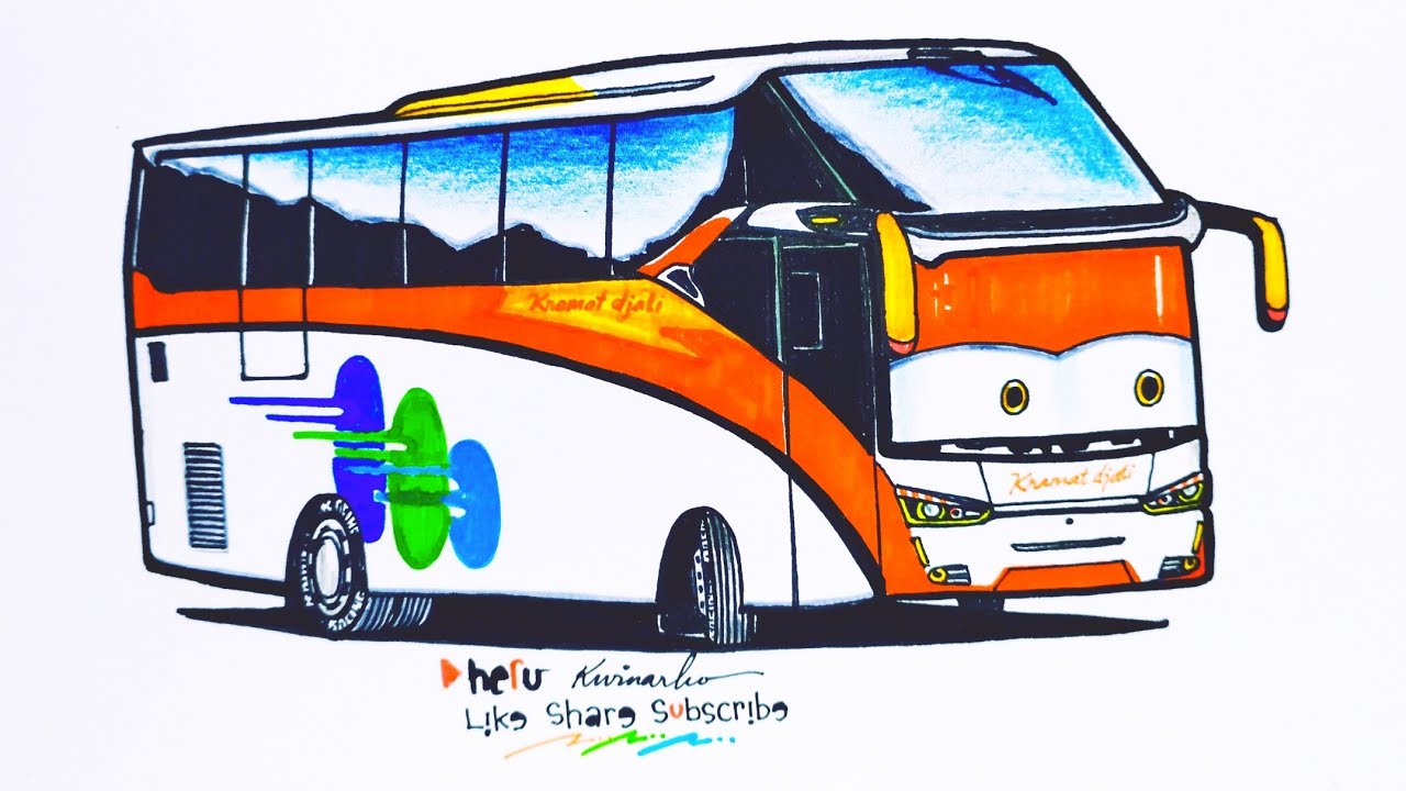 BUS KRAMAT DJATI, Menggambar animasi, Dunia Loko - YouTube