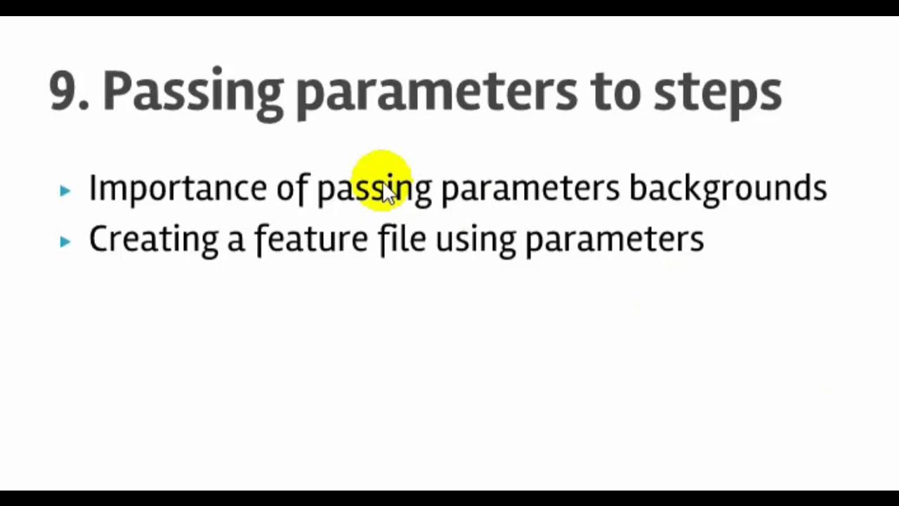 Lecture 9 : Passing parameters in Cucumber Scenario steps in Java - YouTube