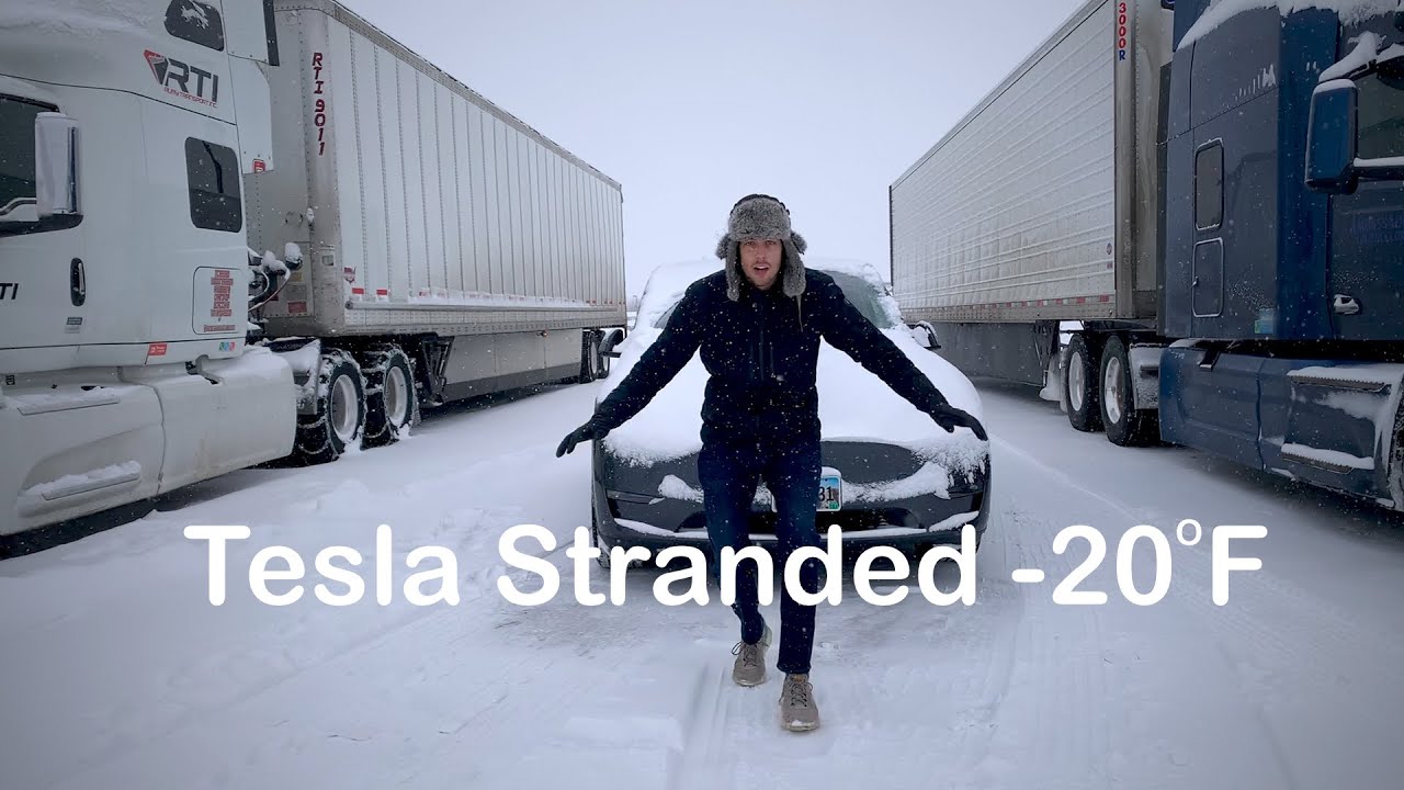 New Tesla Model Y 🥶 Stuck in Winter Storm - YouTube