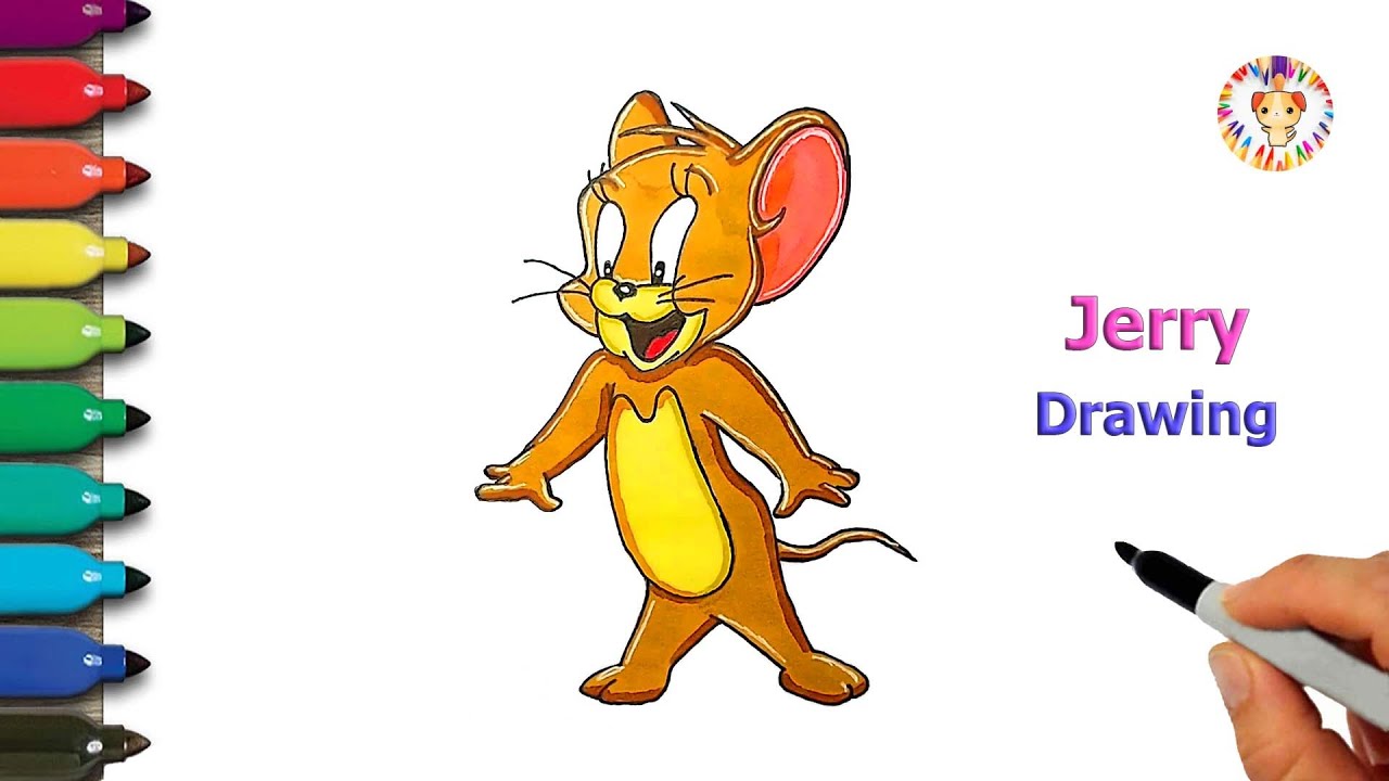 How to draw Jerry 💛🤎 Jerry drawing easy step by step | Tom and Jerry ...