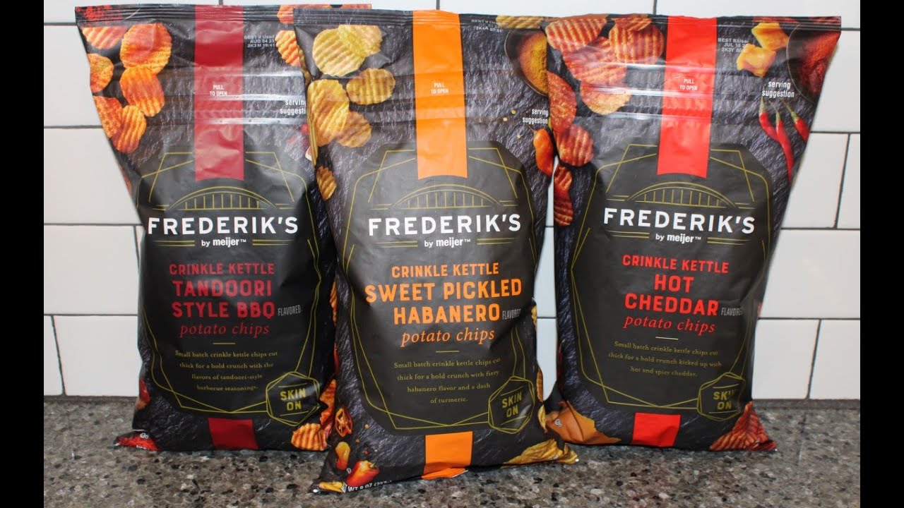 Frederik’s by Meijer Potato Chips: Tandoori Style BBQ, Sweet Pickled ...