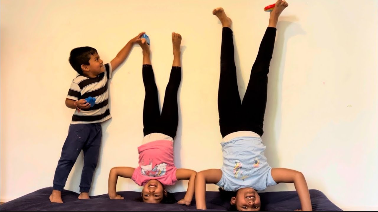 Gymnastics challenge! Headstand for 5 minutes against the wall! # ...