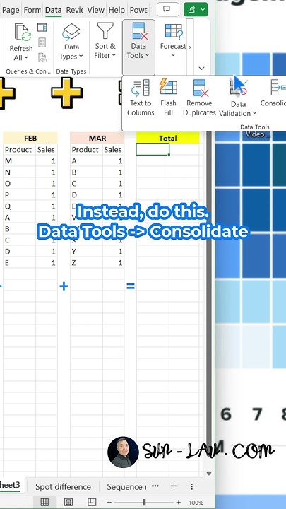SUM multiple lists without formula #excel - YouTube