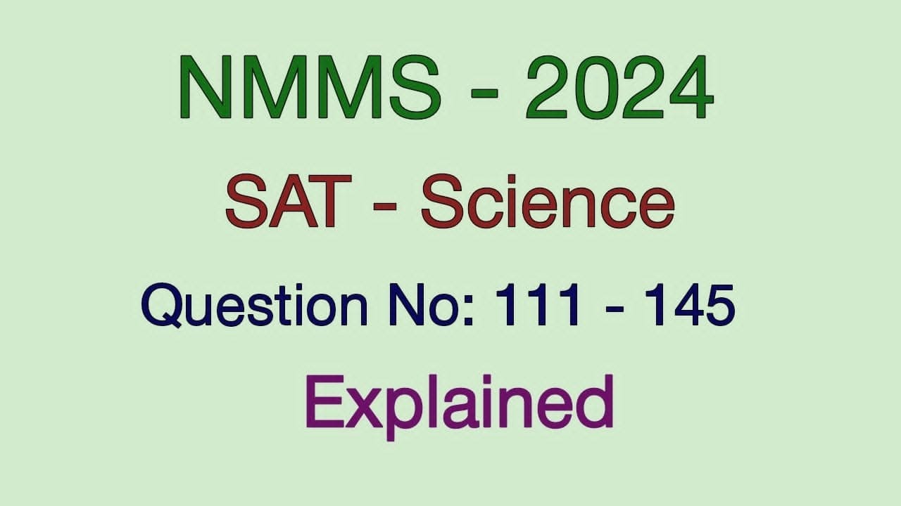NMMS | SAT (03.02.2024) | Science | Answers with Explanation - YouTube