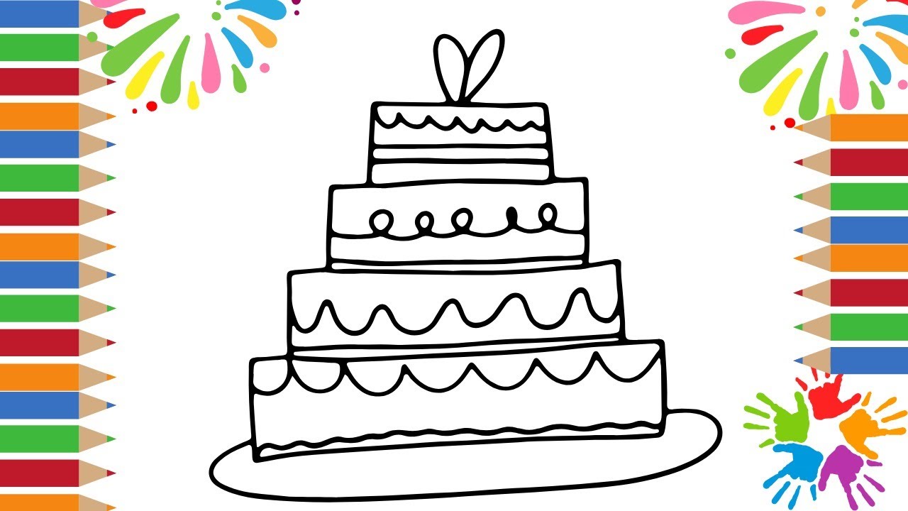 Cake drawing for kids | Cake draw karne ka tarika | Cake drawing easy ...