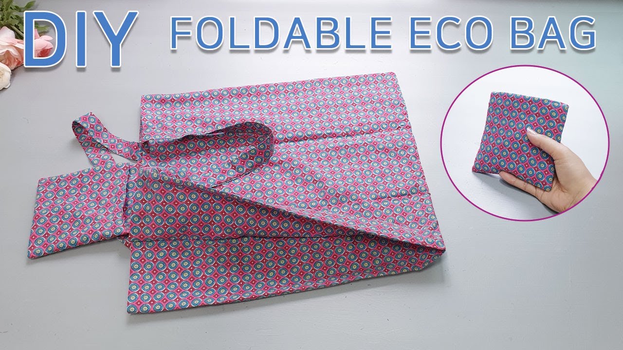 DIY foldable eco bag/Folding Shopping Bag Tutorial/접이식 에코백만들기/장바구니만들기 [JSDAILY] - YouTube