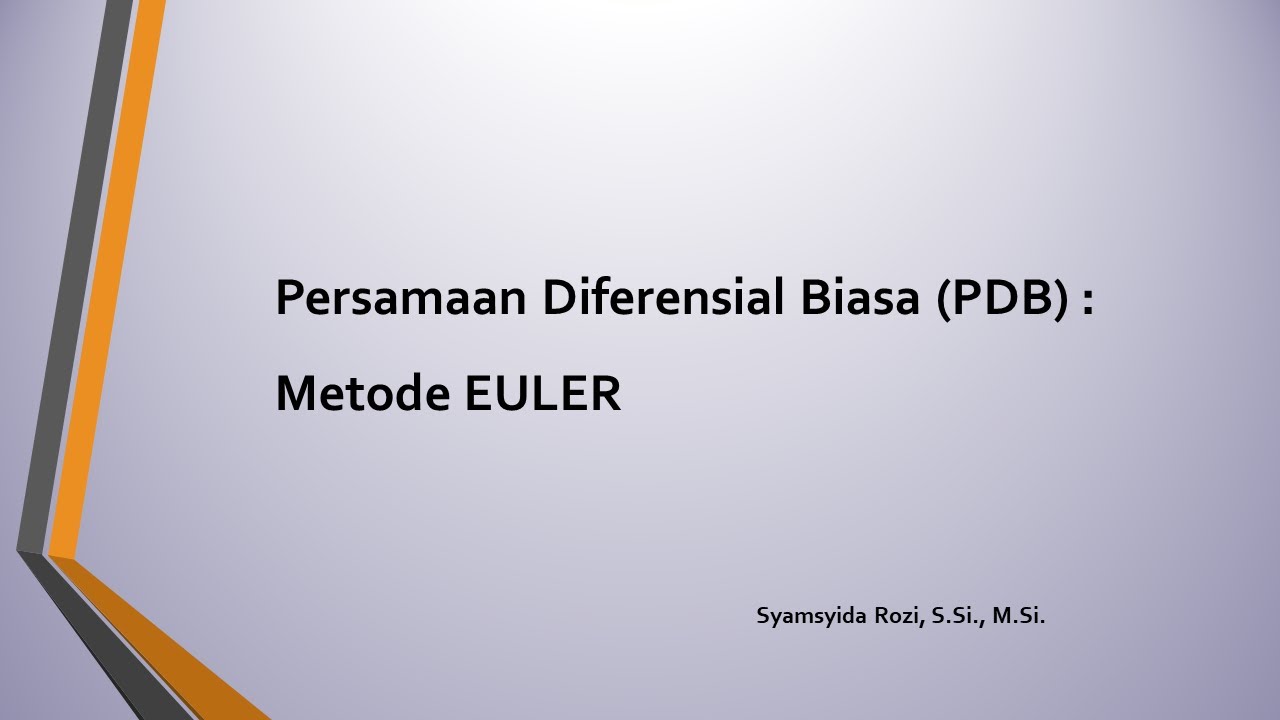 MetNum: 17. Solusi PDB dengan Metode Euler - YouTube