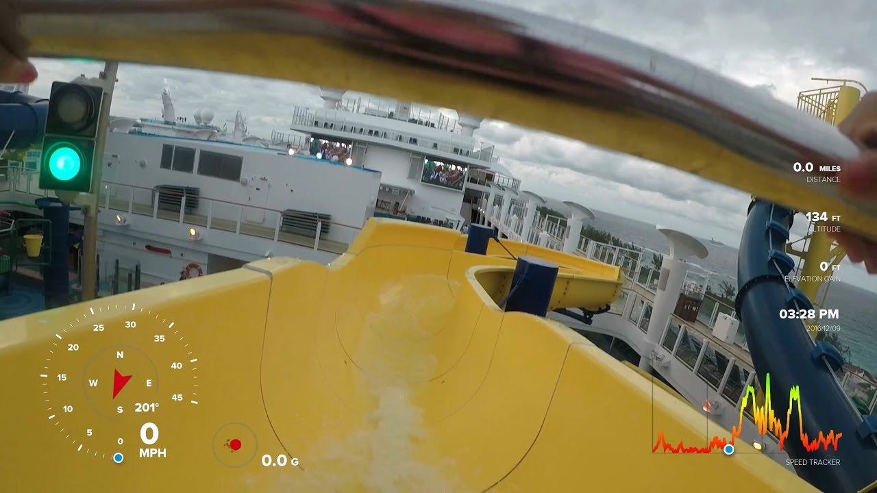 Norwegian Escape Water Slide: Family Slide (GoPro 2.7K 60fps) - YouTube