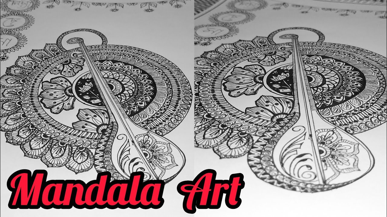 How To Draw Easy Mandala Art For Beginners | Saraswati Bina 🎨 ...