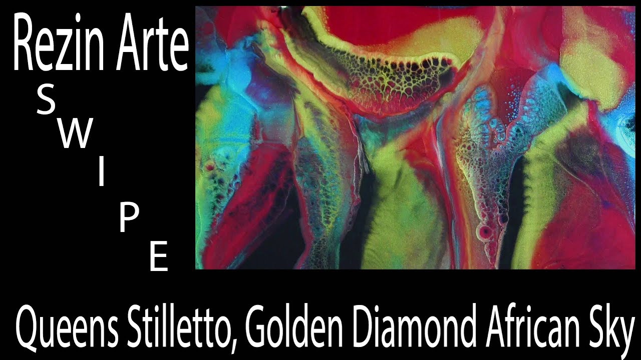 Rezin Arte- resin swipe Queens Stiletto African Sky, Golden - YouTube