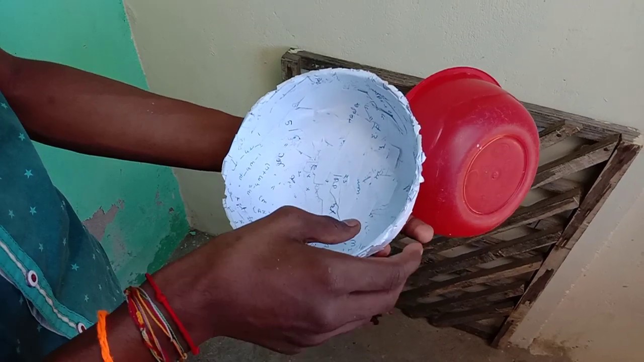 How to make paper bowl using waste paper - YouTube