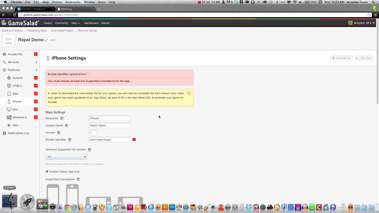 How To Submit Beta Builds Through Testflight Gamesalad Tutorial Youtube