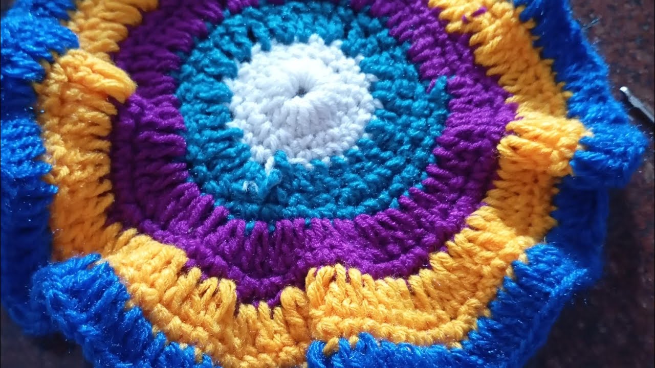 Mixed Colours Woolen Crochet pattern - YouTube