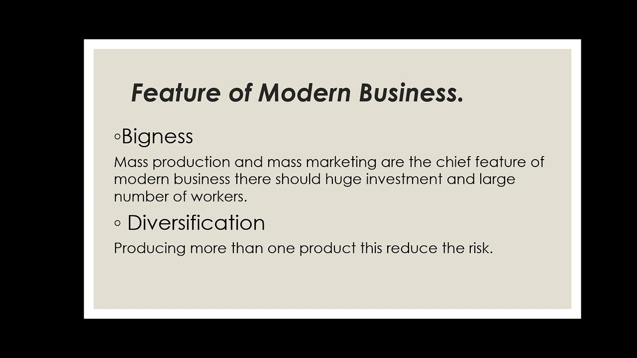 features of modern business - YouTube
