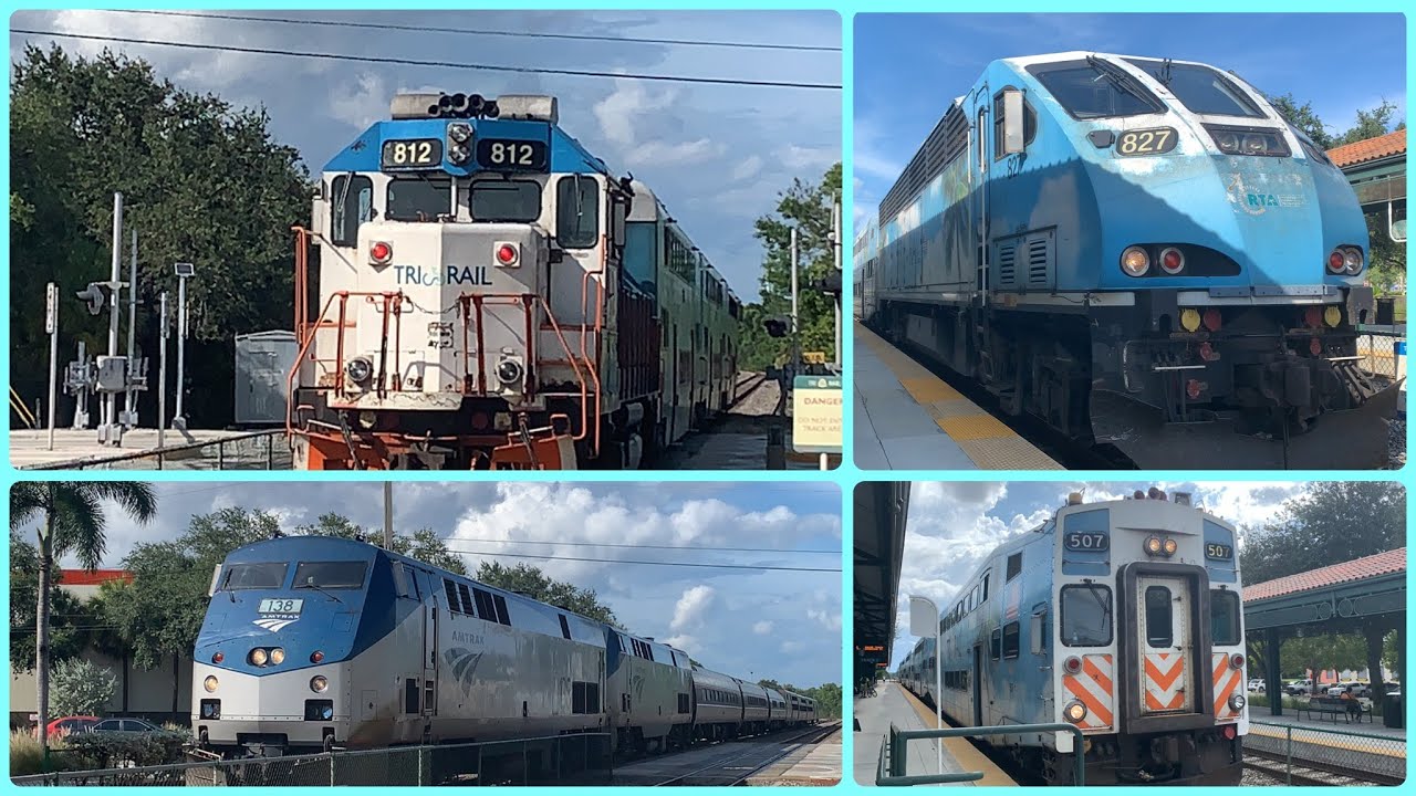 Tri-Rail & Amtrak Meet + More 4 Car Sets - YouTube
