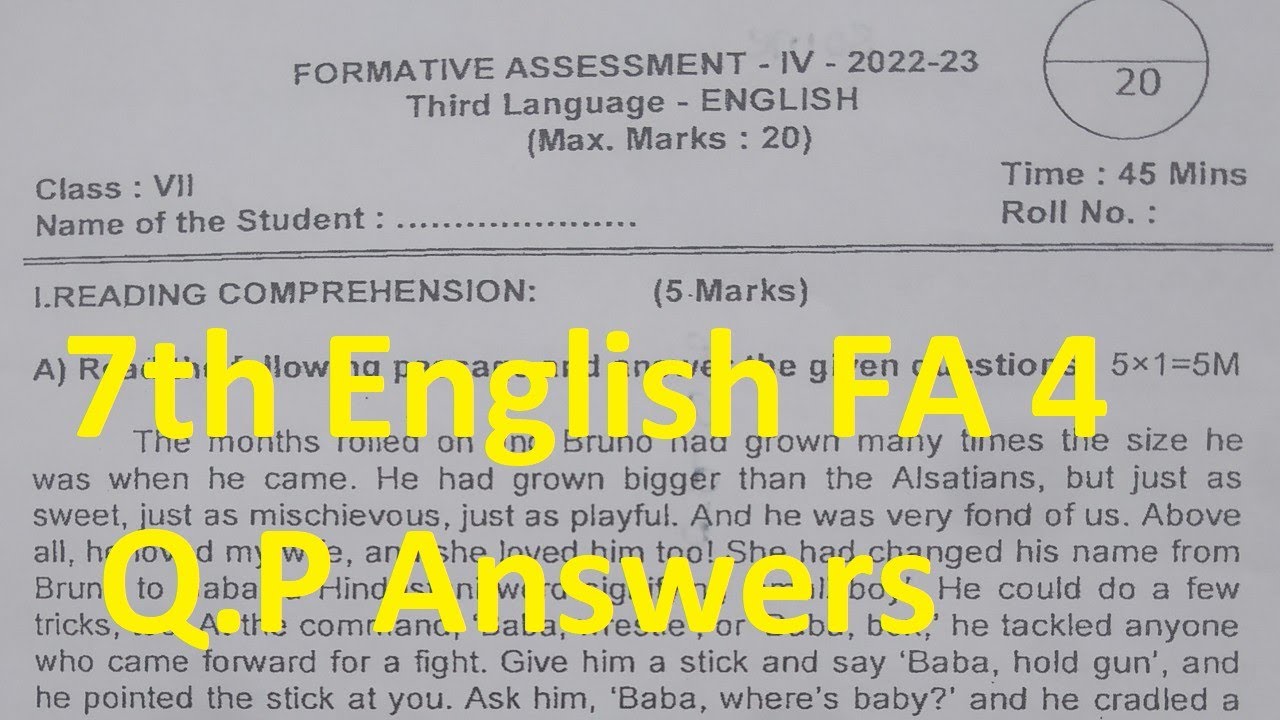 7th Fa4 English Question Paper Answers YouTube 7th-fa4-english-question-paper-answers-youtube
