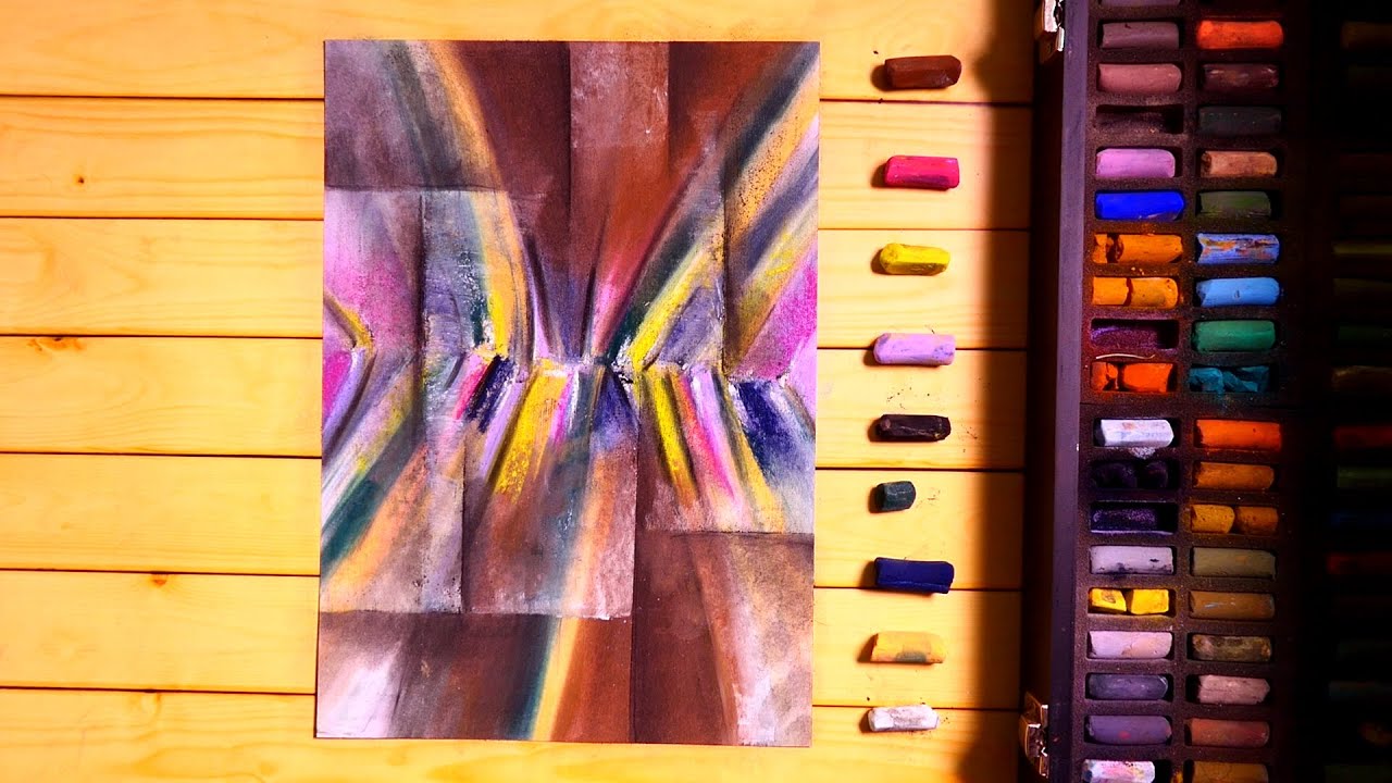 Easy Brown Abstract Painting In Soft Pastel | Sennelier Pastels | Art ...