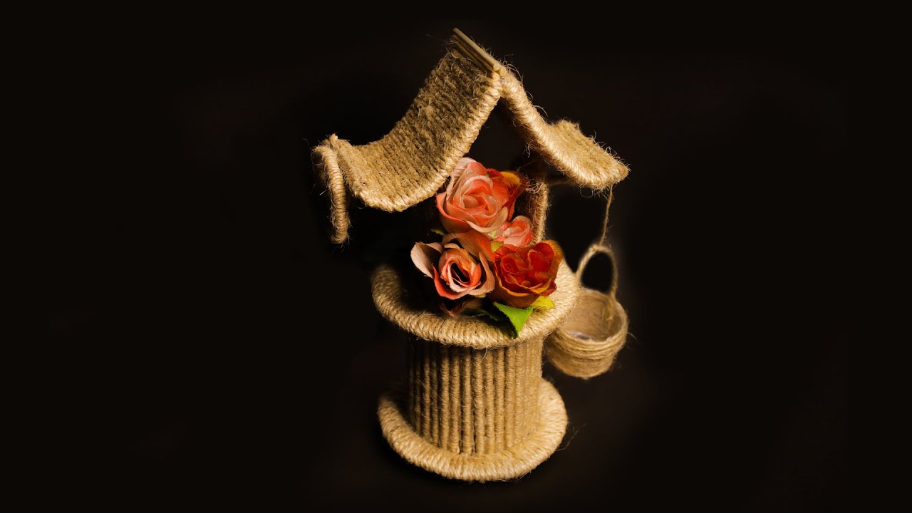 Flower basket making from jute rope | DIY Jute Basket | Jute Craft Idea ...