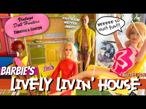 BARBIE'S LIVELY LIVIN' HOUSE 1971 MATTEL, BARBIE"S FRIENDS, NEW MERCH ...