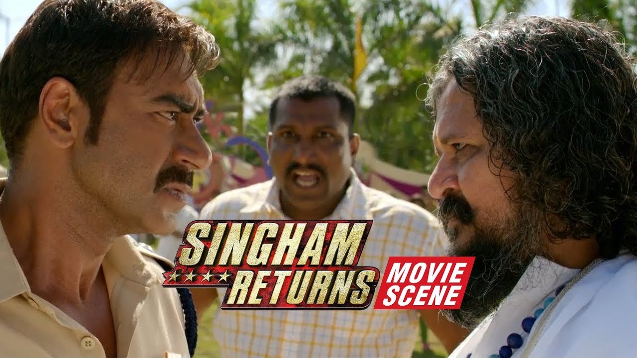 Singham Warns Baba: Explosive Showdown | Singham Returns Movie Scene ...