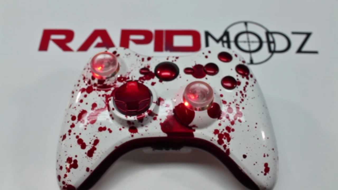 Blood Splatter Xbox Modded Controller - YouTube