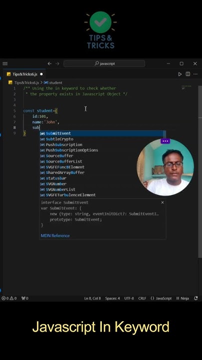 Javascript Tips And Tricks 6 In Keyword In Javascript Javascript Javascriptdev Programming
