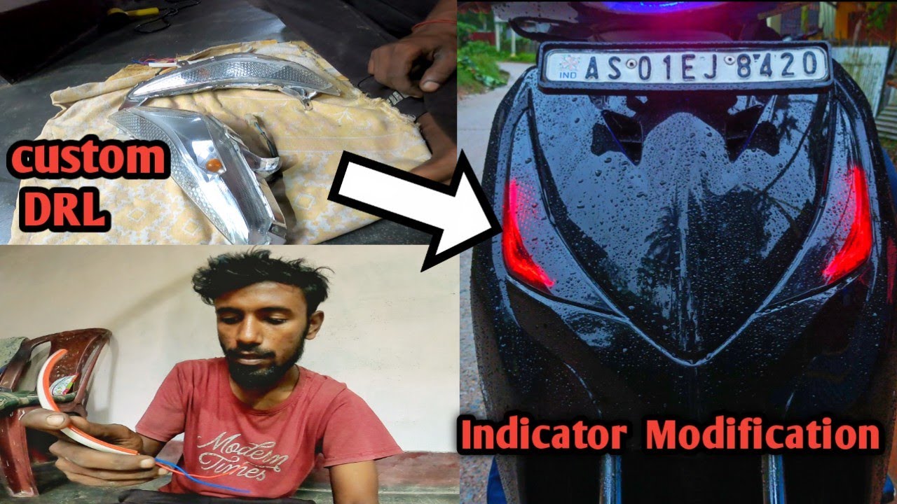 Custom DRL Modification for all scooter (eP3) #bk02 #modified - YouTube