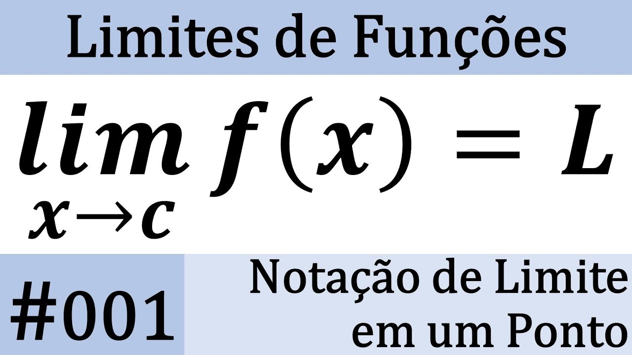 LIM#001 - Aprendendo a Ler a Notação de Limite de uma Função em um ...