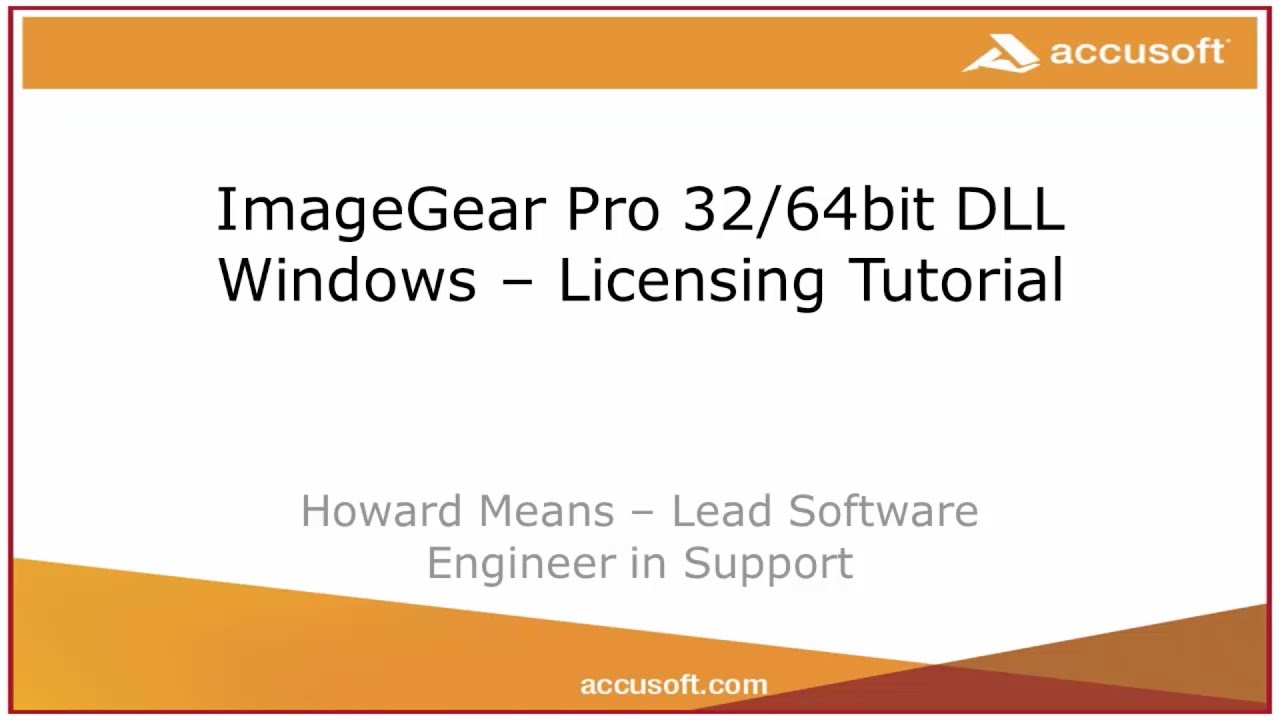 ImageGear PRO 32/ 64bit DLL: Windows - Licensing Tutorial - YouTube