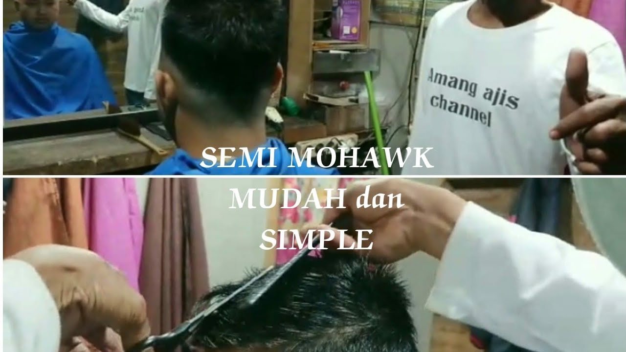 style haircut semi mohawk sangat mudah simpel - YouTube