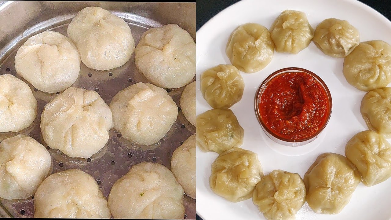 1 cup maida 20 momos without steamer in kadai | momos chutney recipe ...