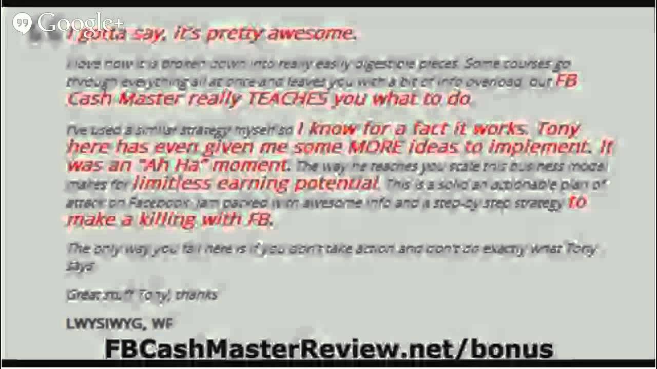 FB Cashmaster by Tony Lucas FB Cash Master Bonus - YouTube