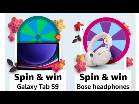 Amazon March Edition 2024 | Spin & win | Galaxy Tab S9 | ₹5000 | ₹100 | ₹20 | ₹100 Off Maxima ...