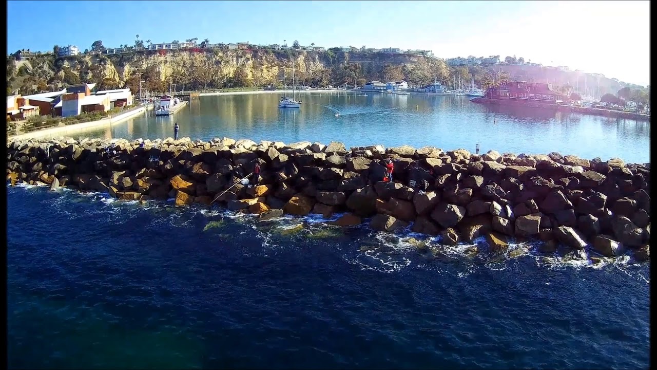 LA Dana Point Jetty Fishing-Drone - YouTube