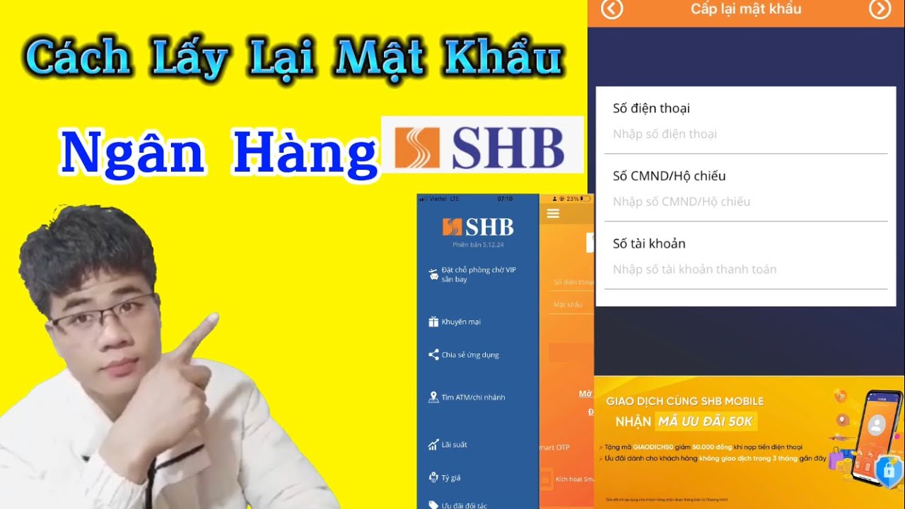 Hướng dẫn cách lấy lại mật khẩu ngân hàng SHB - YouTube
