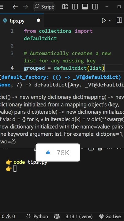 Python Loops Too Long? defaultdict is the Fix Pros Use 🔥 #coding #python #programminglife #code ...
