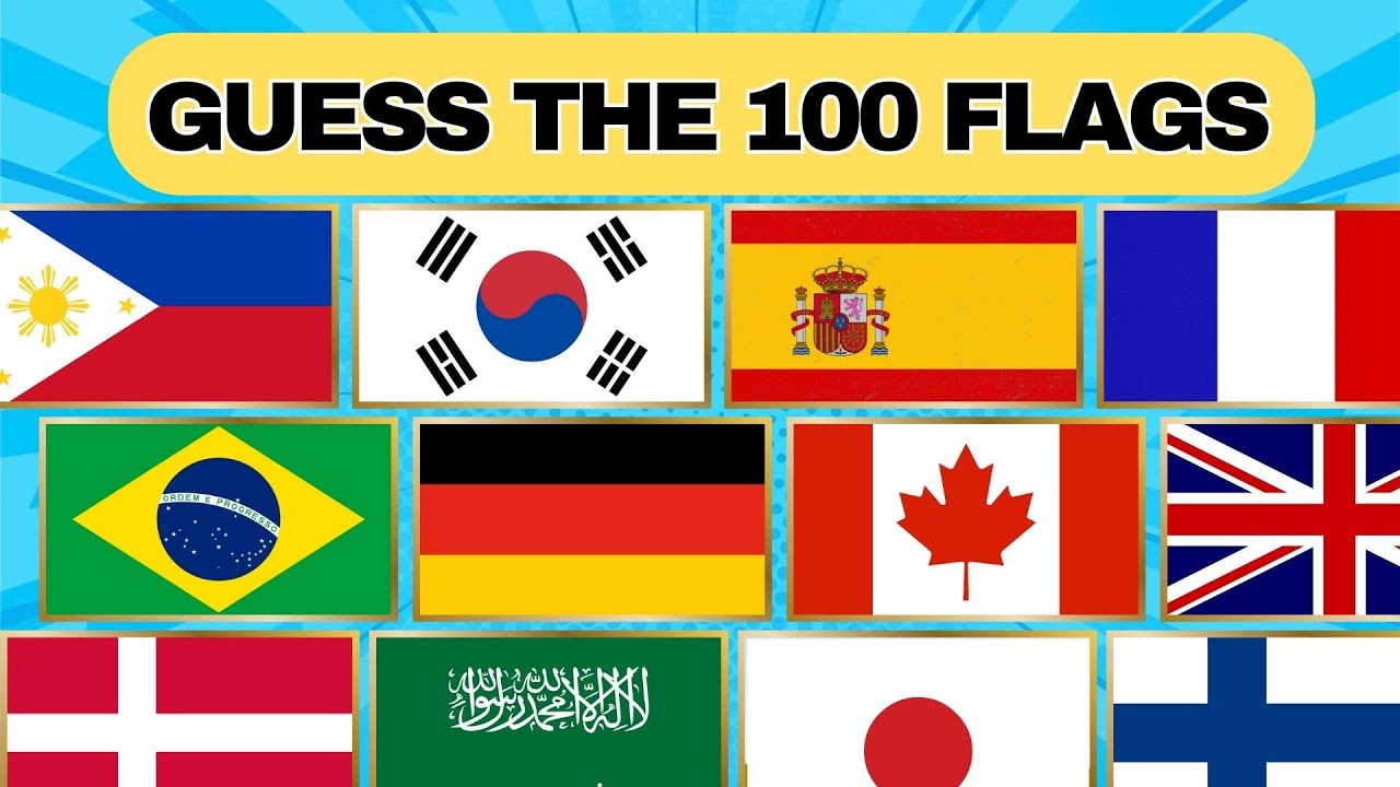 Guess the 100 Country Flags Challenge: Test Your Geography Knowledge ...