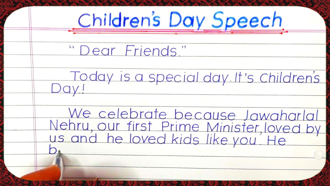 children's day short speech in English | 14 November children's day ...