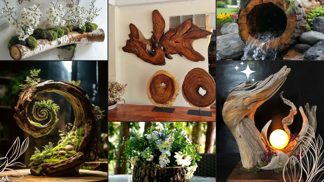 Unique Wood Log Décor Ideas | Nature-Inspired Rustic Designs - YouTube