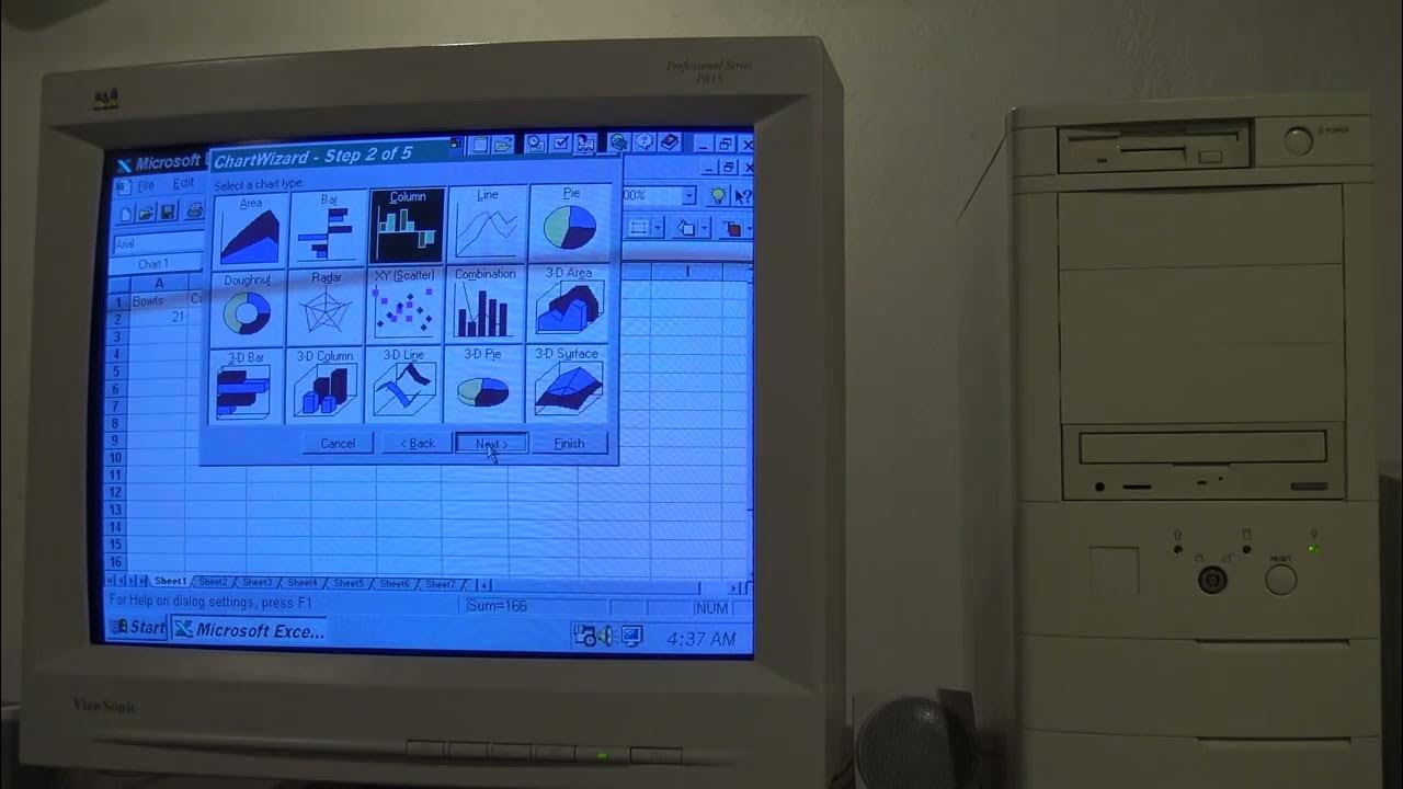 Microsoft Excel 95 for Windows 95 vintage 90s nostalgic productivity in the BACKROOMS - YouTube