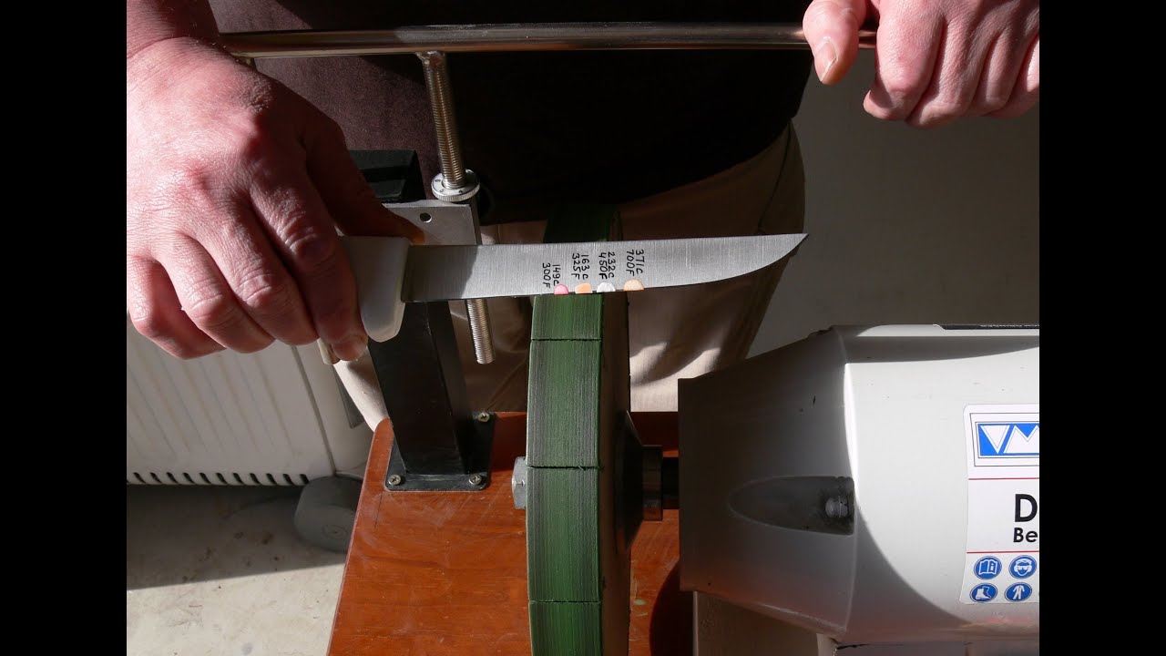 Heat in Sharpening - Slotted paper wheels on slow grinders - YouTube