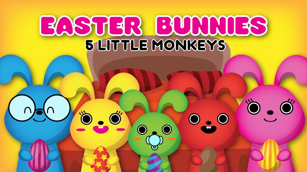 Five Little Monkeys Jumping on the Bed | 5 Little Easter Bunnies by ...