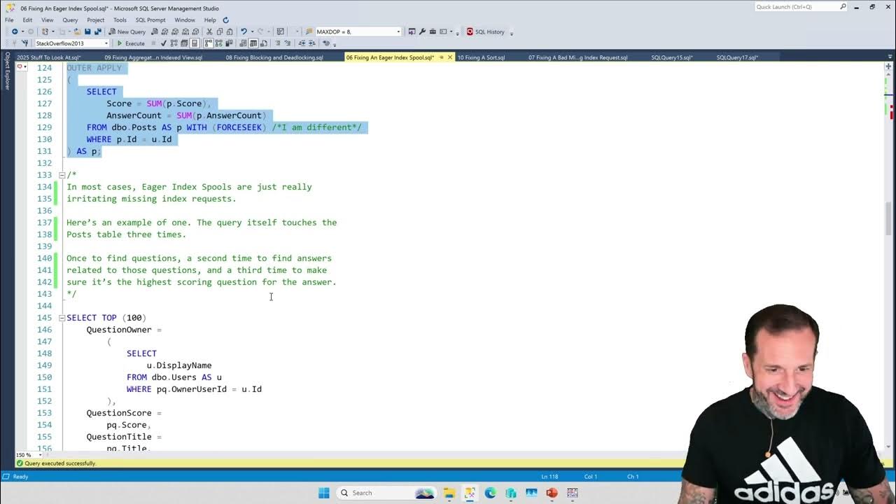 Indexing SQL Server Queries For Performance: Eager Index Spools - YouTube
